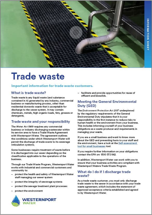 Trade Waste | Westernport Water
