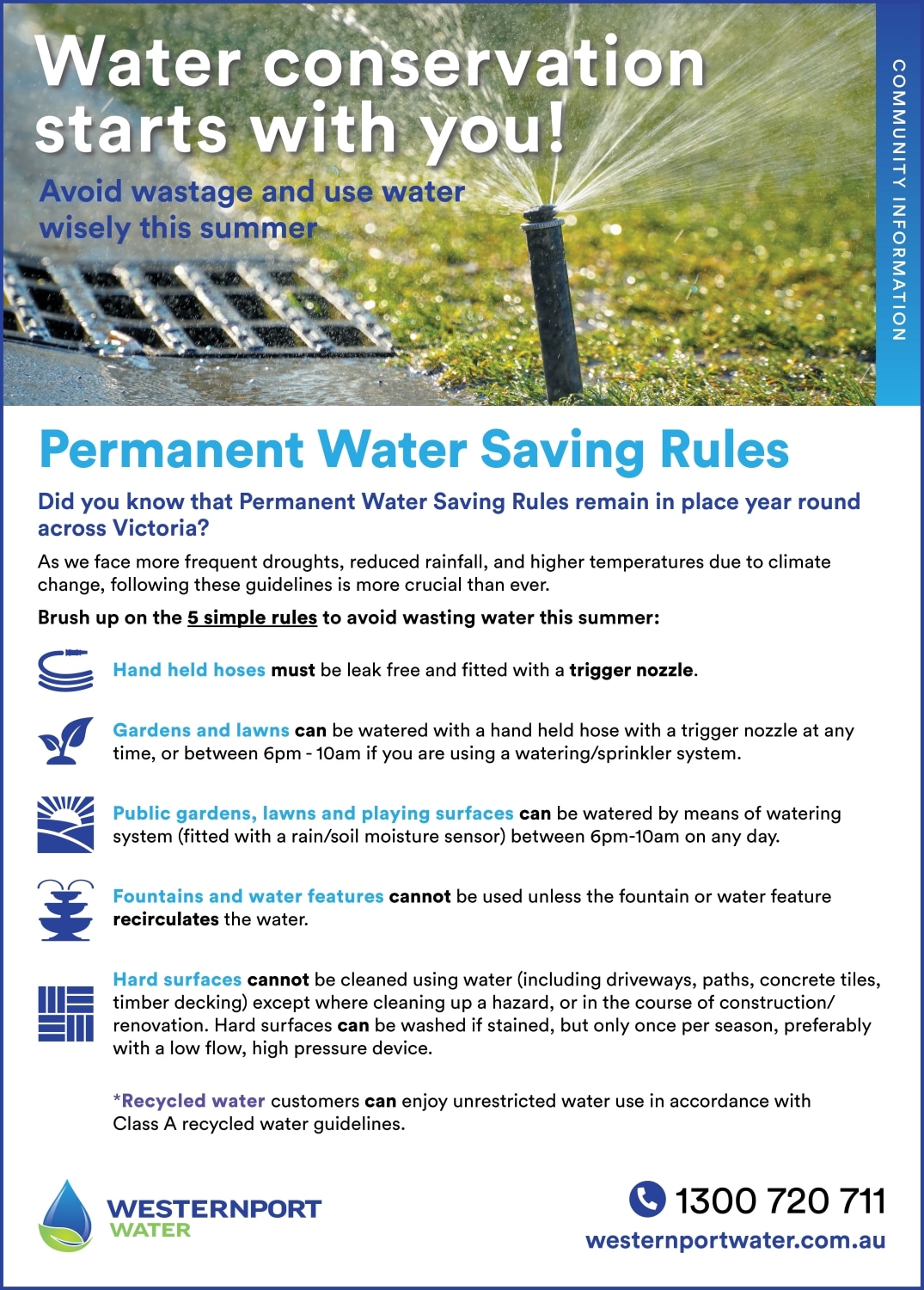 Permanent Water Saving Rules | Westernport Water